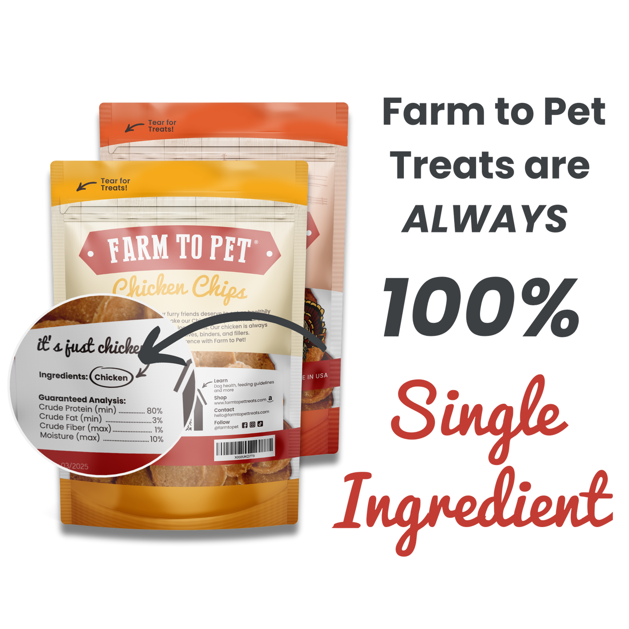 Healthy Natural Cat & Dog Treats, Food Toppers and Chews - Farm To Pet