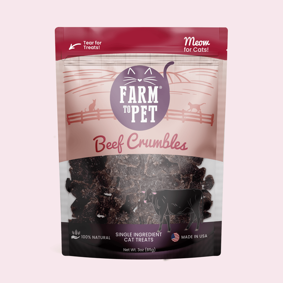 Beef Crumbles, Healthy Cat Treats – Farm To Pet